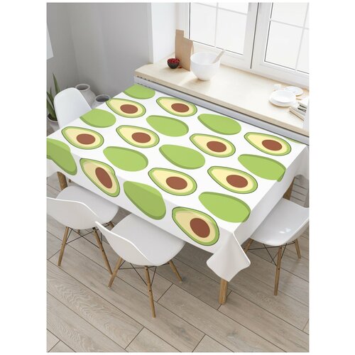 Скатерть прямоугольная JoyArty на кухонный стол "Плоды авокадо" из оксфорда, 120x145 см