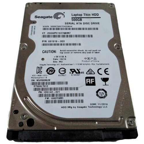 Жесткий диск Seagate Momentus 500 ГБ ST500LT012