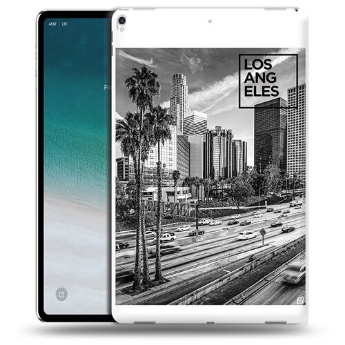 Чехол задняя-панель-накладка-бампер MyPads черно белый лос анджелес для iPad Pro 12.9 (2018) A1895/A1983/A2014 противоударный