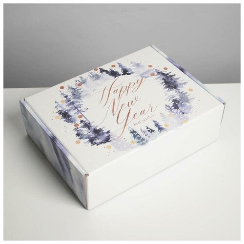 Коробка складная Happy New Year, 30,7 × 22 × 9,5 см