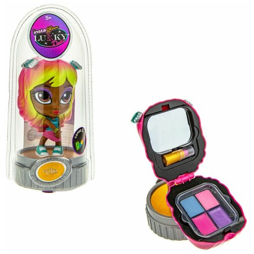 Миа, Lukky (игровой набор с куклой, неон, 12 см, с 2 аппликаторами и косметикой внутри, Т21425, серия Instaglam Doll)