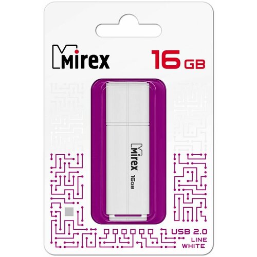 Флешка USB Flash Drive MIREX LINE WHITE 16GB