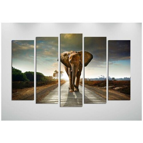 Модульная картина на Холсте - "Слон", размер 120х80 см