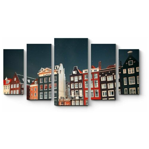 Модульная картина Амстердам в свете звезд 190x105
