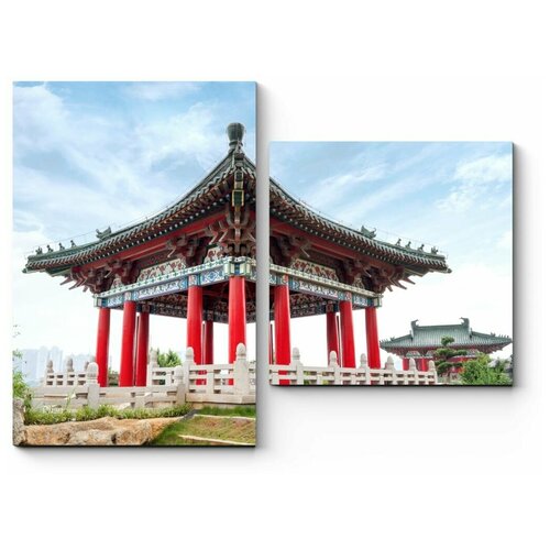 Модульная картина древняя китайская архитектура150x113