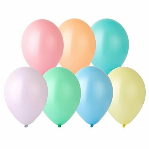 Воздушный шар, Весёлая затея, 14" Разноцветные, пастель, macaron 50шт