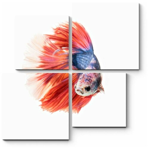 Модульная картина Красно-синяя рыбка 90x90
