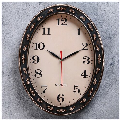 Часы настенные "Эвелин", d-24.5 х 18 см, 30 х 23 см, плавный ход