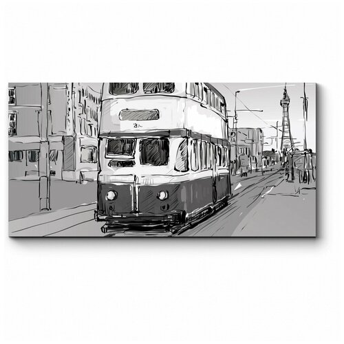 Модульная картина Лондонский трамвай 40x20