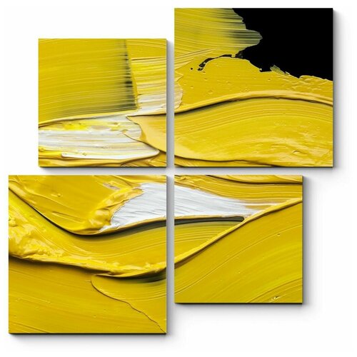 Модульная картина Желтым по черному 90x90