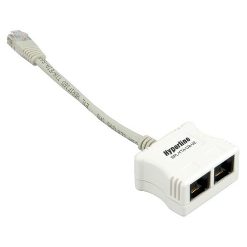 Разветвитель Hyperline RJ-45 - 2х RJ-45 (SPL-YT4-U2-U2), белый