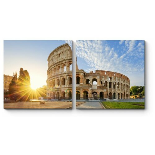 Модульная картина Колизей встречает новый день, Рим 100x50