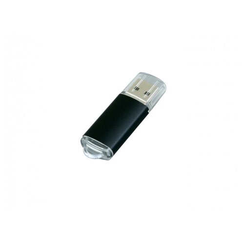 Металлическая флешка с прозрачным колпачком (8 Гб / GB USB 2.0 Черный/Black 018 Simple VF- 675)