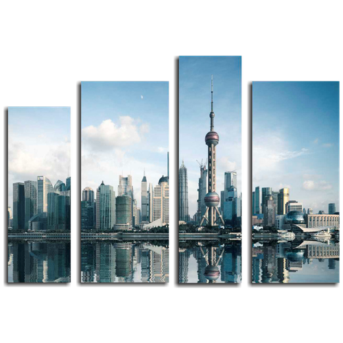 Модульная картина город Шанхай 132х90 см