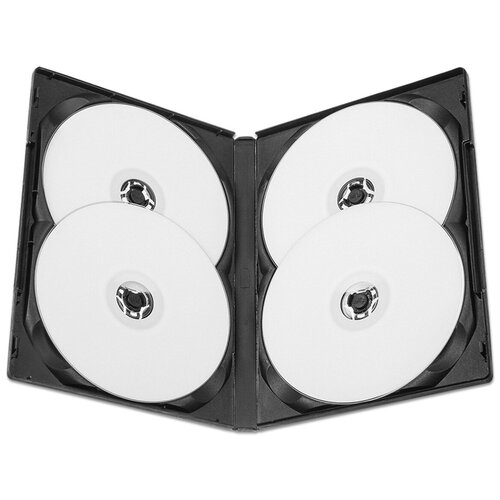 Коробка DVD Box для 4 дисков (без вставки), черная, 14мм упаковка 5 шт.