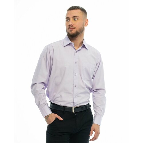 Рубашка Maestro, размер 48RU/M/182-188/40 ворот, лиловый