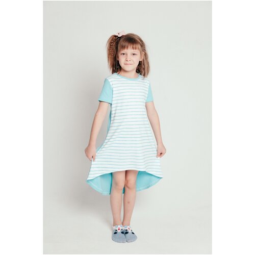 Платье DaEl kids, размер 98, белый, голубой