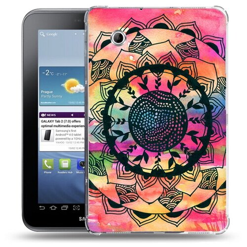 Чехол задняя-панель-накладка-бампер MyPads яркая абстракция круглый цветок для Samsung Galaxy Tab 2 7.0 GT-P3100/P3110 противоударный