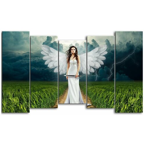 Модульная картина на Стекле - "Ангел", размер 120х80 см