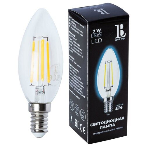 Лампочка L&B E14-7W-NH-flame filament