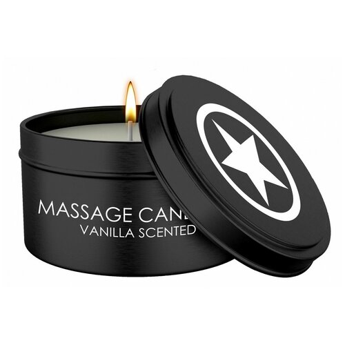 Массажная свеча с ароматом ванили Massage Candle, Shots Media BV, воск, черный