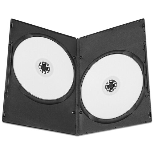 Коробка DVD Box для 2 дисков, 7мм (slim) черная, упаковка 10 штук.