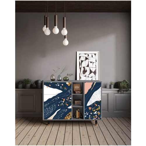 Комод - STORYZ - BS2 Nude Iceberg, 125 x 97 x 48 см, Серый