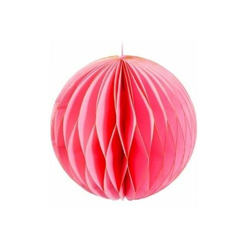 Подвесной бумажный шар, розовый, 15 см, Due Esse Christmas DE1904-PINK