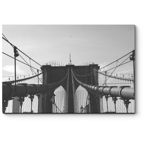 Модульная картина Линии черно-белого моста 40x27