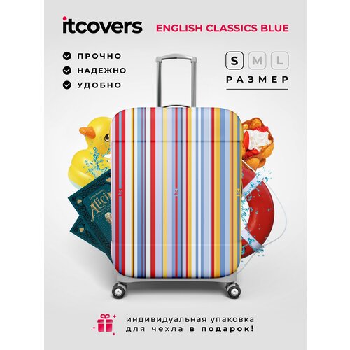 Чехол для чемодана itcovers, 40 л, размер S, белый, голубой
