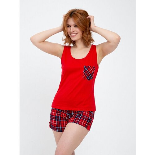 Пижама  Lilians, размер 46, красный, черный