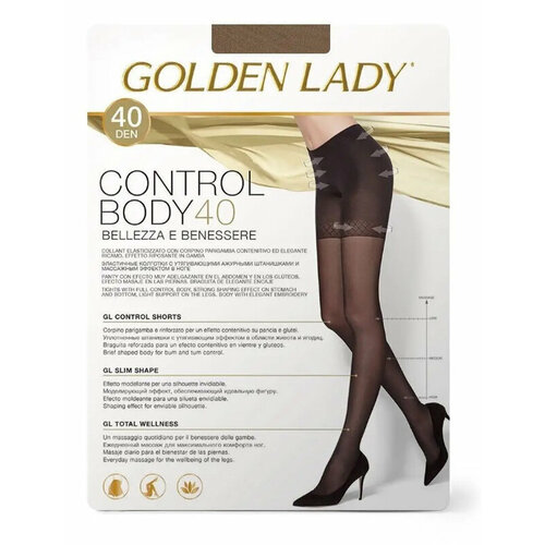 Колготки Golden Lady Control Body, 40 den, 2 шт., коричневый