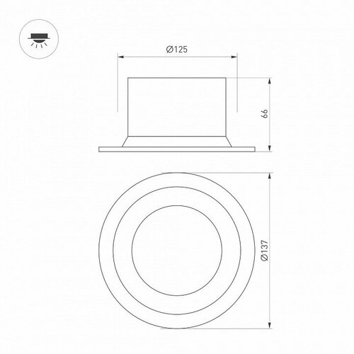 Встраиваемый светильник Arlight MS-DROP-BUILT 041500