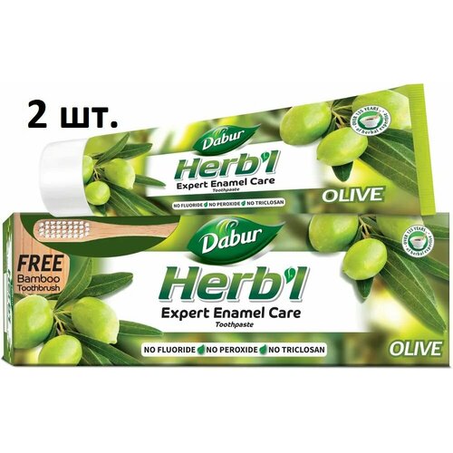 Dabur Herb'l Olive Зубная паста с экстрактом оливы 150 г + зубная щетка - 2 шт