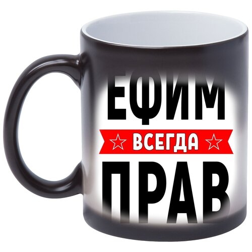 Кружка с именем Ефим, Кружка Ефим Всегда прав, хамелеон, 330 мл.