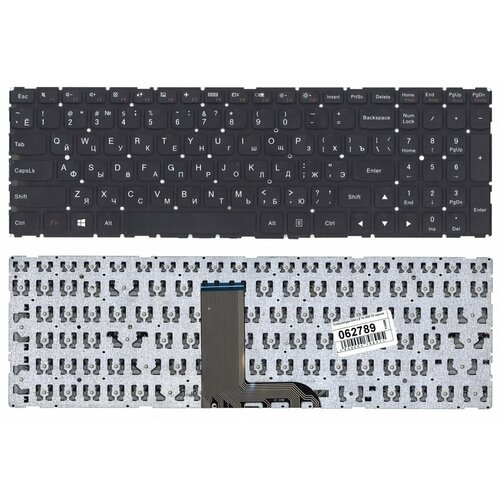 Клавиатура для Lenovo SN20G90940 черная без рамки, плоский Enter