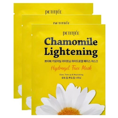 Гидрогелевая маска с ромашкой Petitfee Chamomile Lightening Hydrogel Face Mask, 3 шт