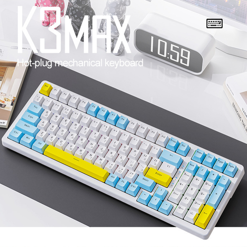Клавиатура механическая проводная Wolf K3 MAX игровая с подсветкой + Hot Swap для компьютера ноутбука светящаяся русская Gaming/game usb keyboard