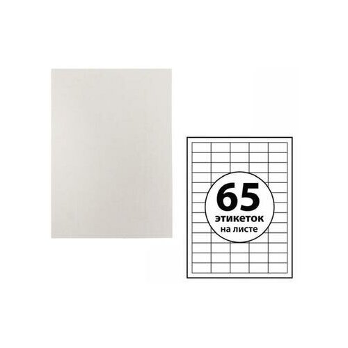Этикетки А4 самоклеящиеся 50л 80г/м на листе 65 этикеток, размер: 38*21,2мм белые Calligrata 5483845 .