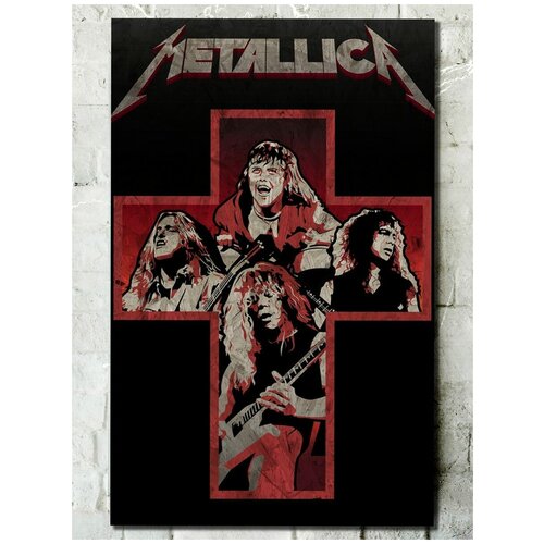 Картина интерьерная на рельефной доске ОСП музыка metallica металика - 5353
