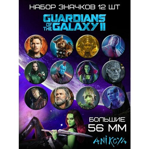 Значки на рюкзак Стражи Галактики 2 Marvel