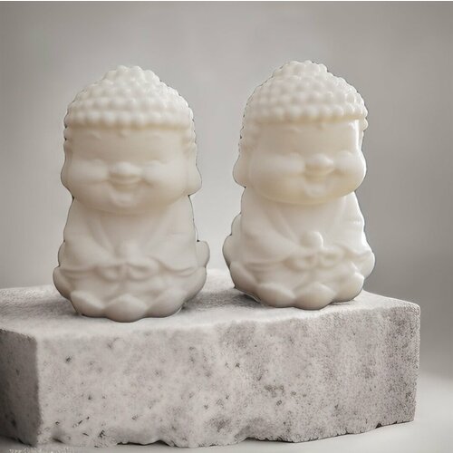 "Малыш Будда", статуэтка белая, 2 штуки.