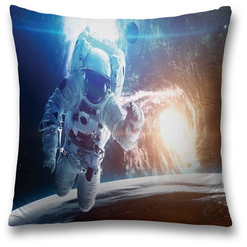 Наволочка декоративная на молнии, чехол на подушку JoyArty "В открытом космосе" 45х45 см