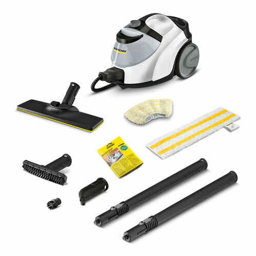 Пароочиститель Karcher SC 5 EasyFix Iron Plug *EU (1.512-660.0) белый + Комплект круглых щеток + Порошковый антинакипин + Ночник-зарядка (SET)