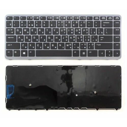 Клавиатура для ноутбука HP 6037b0085602, черная с серой рамкой без стика
