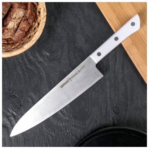 SAMURA Нож Samura HARAKIRI шеф, лезвие 20,8 см, белая рукоять, сталь AUS-8