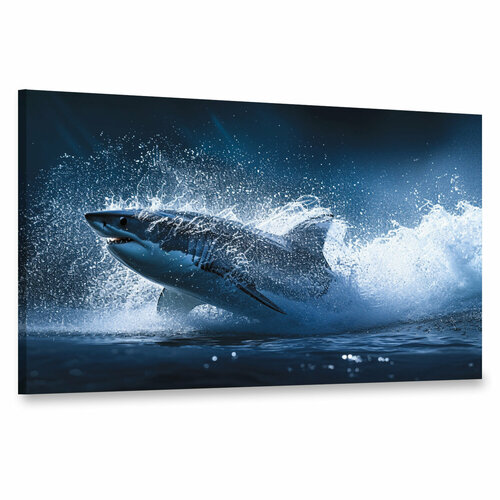Интерьерная картина 100х60 "Акула: тайны подводного мира"