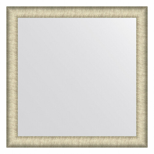 Зеркало настенное EVOFORM в багетной раме брашированное серебро, 73х73 см, для гостиной, прихожей, кабинета, спальни и ванной комнаты, BY 7610