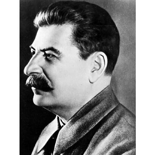 Плакат, постер на бумаге Stalin Joseph/Иосиф Виссарионович Сталин Сталин/черно-белый. Размер 21 х 30 см