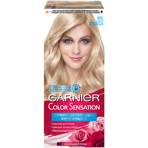 GARNIER Color Sensation Платиновые блонды стойкая крем-краска, 111, Ультра блонд платиновый, 110 мл